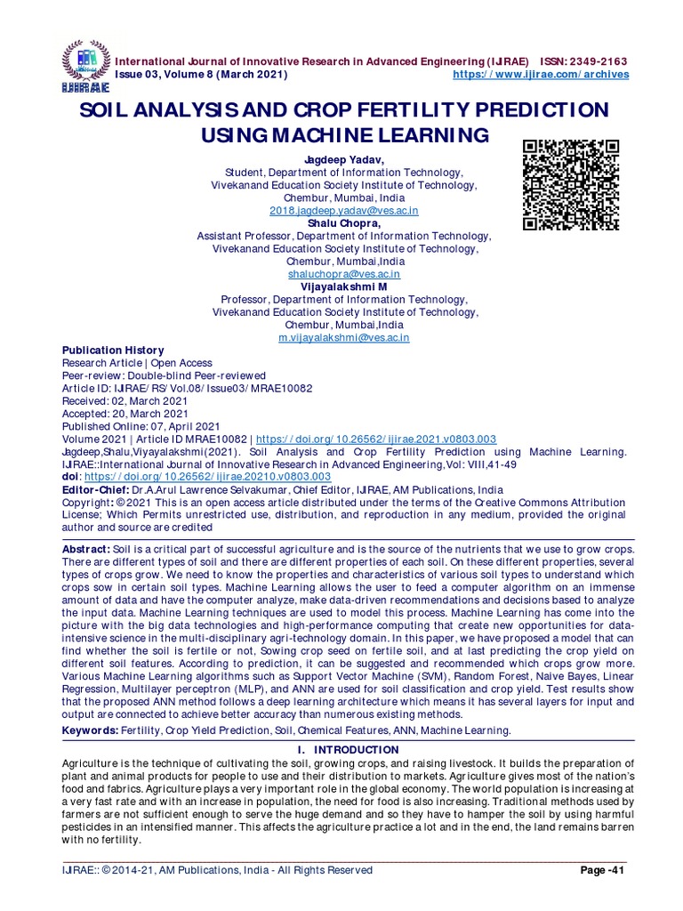 Soil Analysis and Crop Fertility Predict | PDF | Support Vector Machine ...