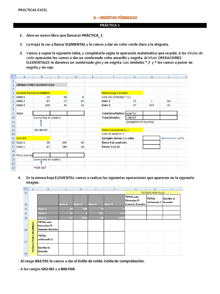 Practicas Excel | PDF | Hoja de cálculo | Microsoft Excel