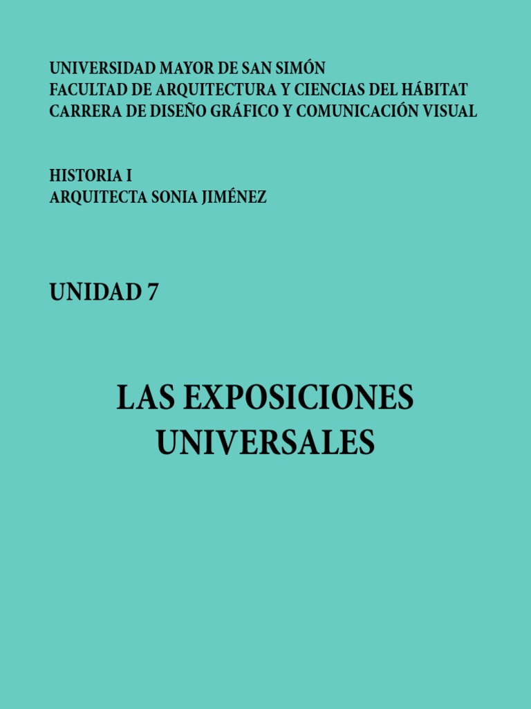 Exposiciones Universales | Descargar gratis PDF | Feria Mundial | Eventos culturales