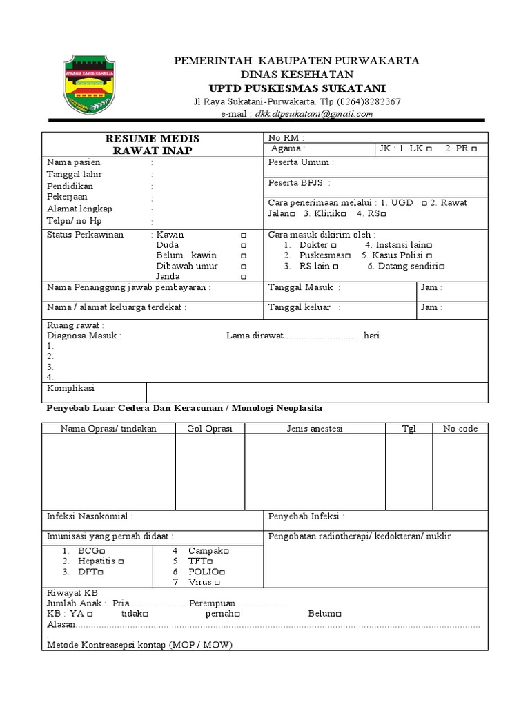 RESUME MEDIS RAWAT INAP | PDF