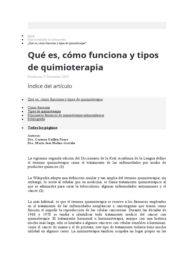 Quimioterapia | PDF | Quimioterapia | Cáncer