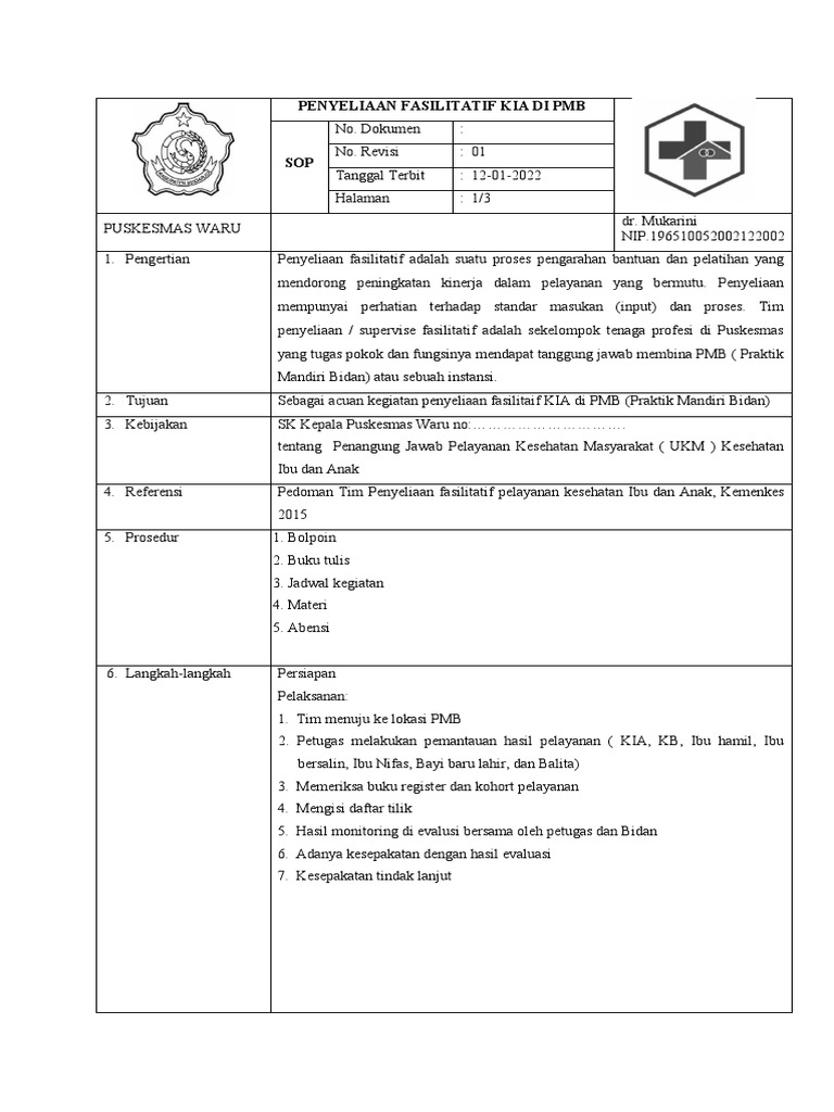 Sop Penyeliaan Fasilitatif PMB 2022 (Tidak Berubah 2023) | PDF