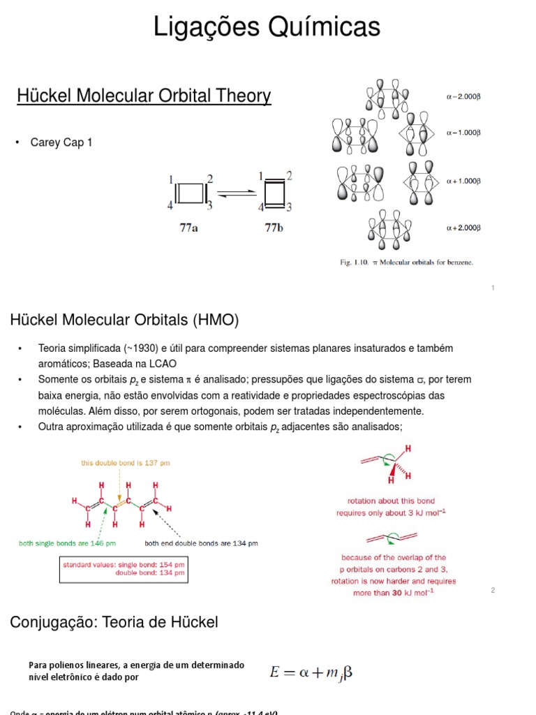 Aula 3 - Teoria de Huckel - 20182 | PDF | Aromaticidade | Química