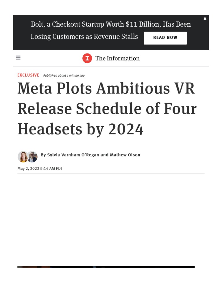 Meta Plots Ambitious VR Release Schedule of Four Headsets by 2024 | PDF | Virtual Reality ...