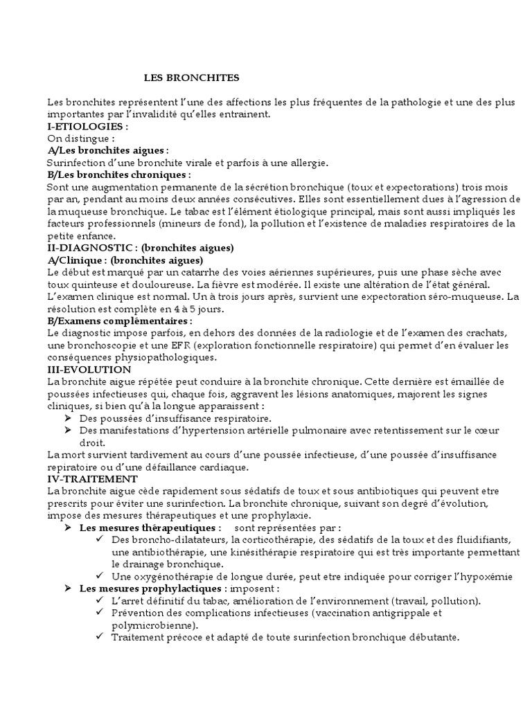Causes et Traitements des Bronchites | PDF | Asthme | Poumon