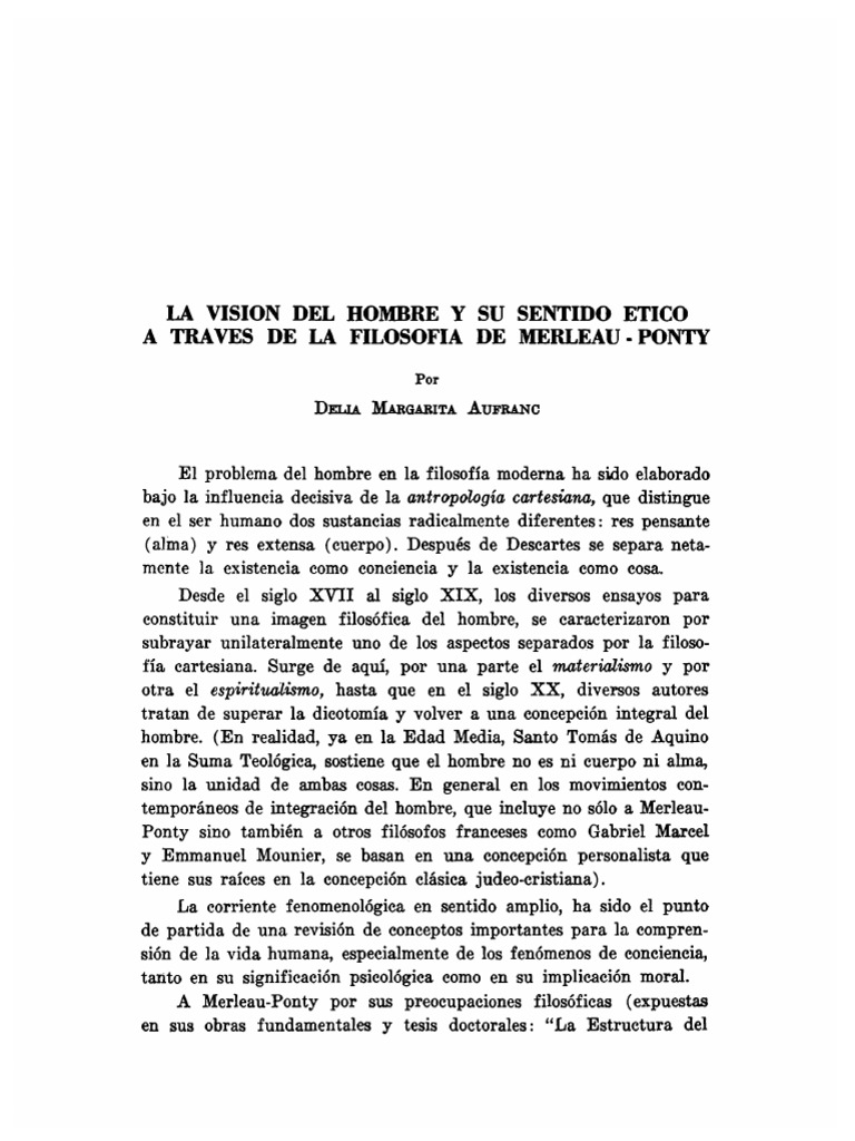 La Vision Del Hombre y Su Sentido Ético | PDF | Amor | Existencialismo