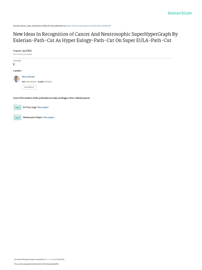 New Ideas in Recognition of Cancer and Neutrosophic SuperHyperGraph by Eulerian-Path-Cut As ...