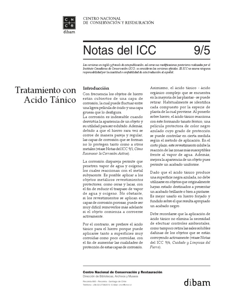 Ácido Tánico para Proteger El Hierro | PDF | Corrosión | Agua