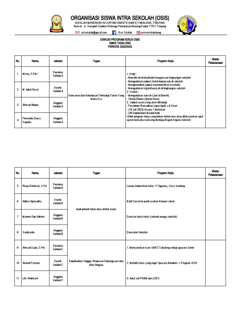 Proker Osis 2023 | PDF