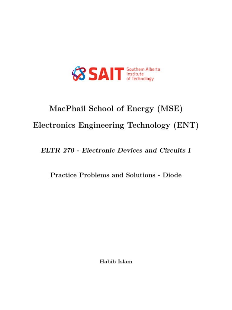ELTR 270 - Diode Practice Problems and Solutions | PDF | Rectifier | Diode