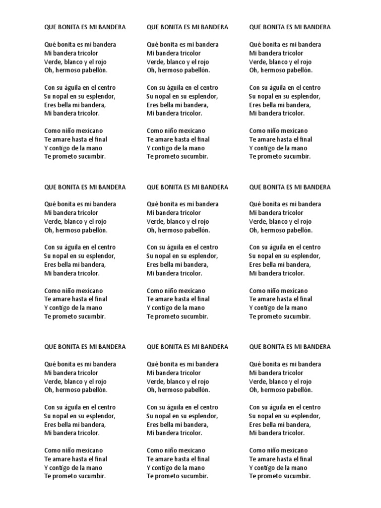 Que Bonita Es Mi Bandera | PDF | Los símbolos | Bandera