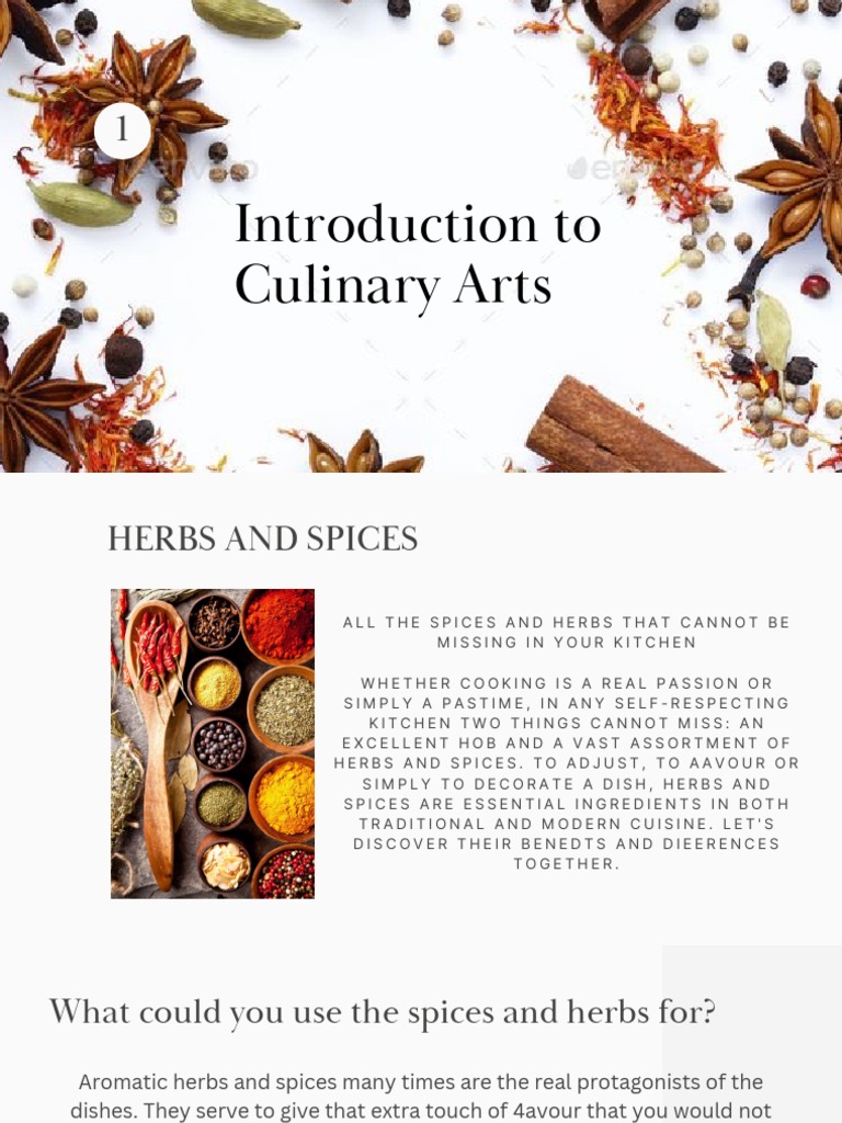 Introduction To Culinary Arts | Download Free PDF | Vinegar | Spice