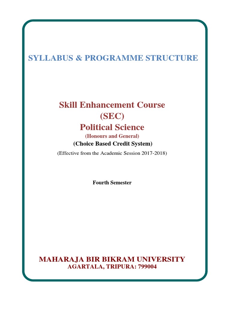 Skill Enhancement Course (SEC) Political Science: Syllabus & Programme ...