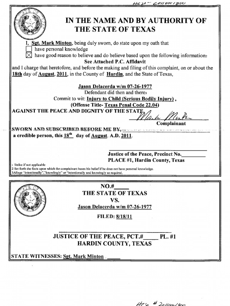 Affidavit For Jason Delacerda in Ref. To Breonna Loftin | PDF