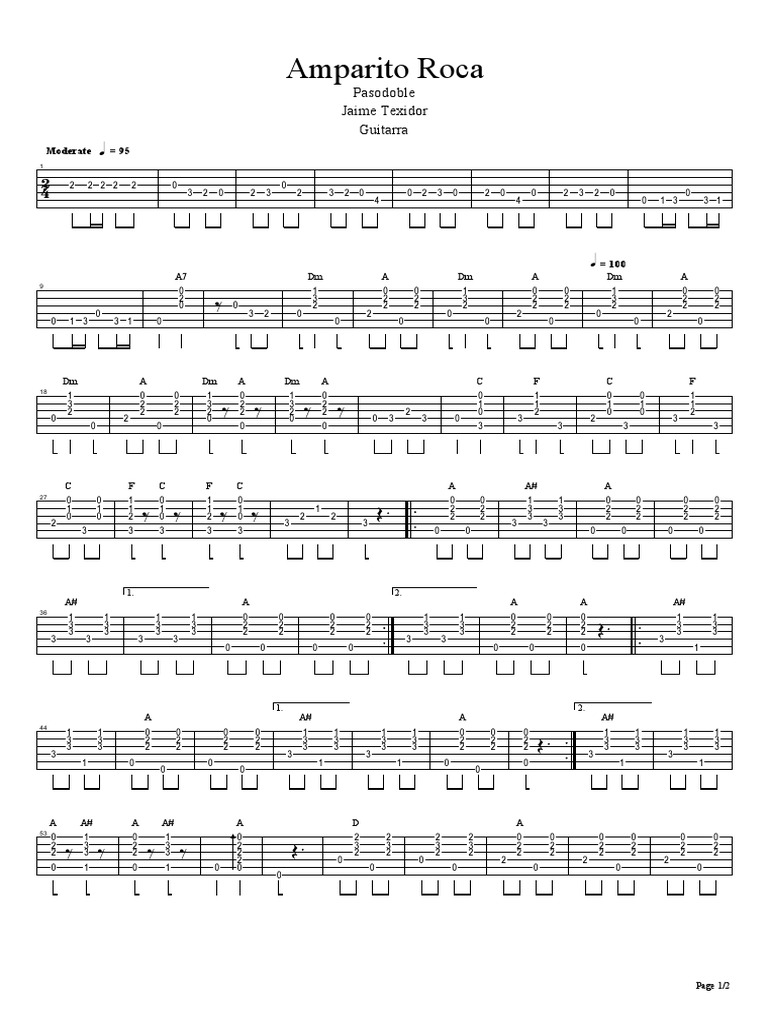 Amparito Roca. Guitarra | PDF