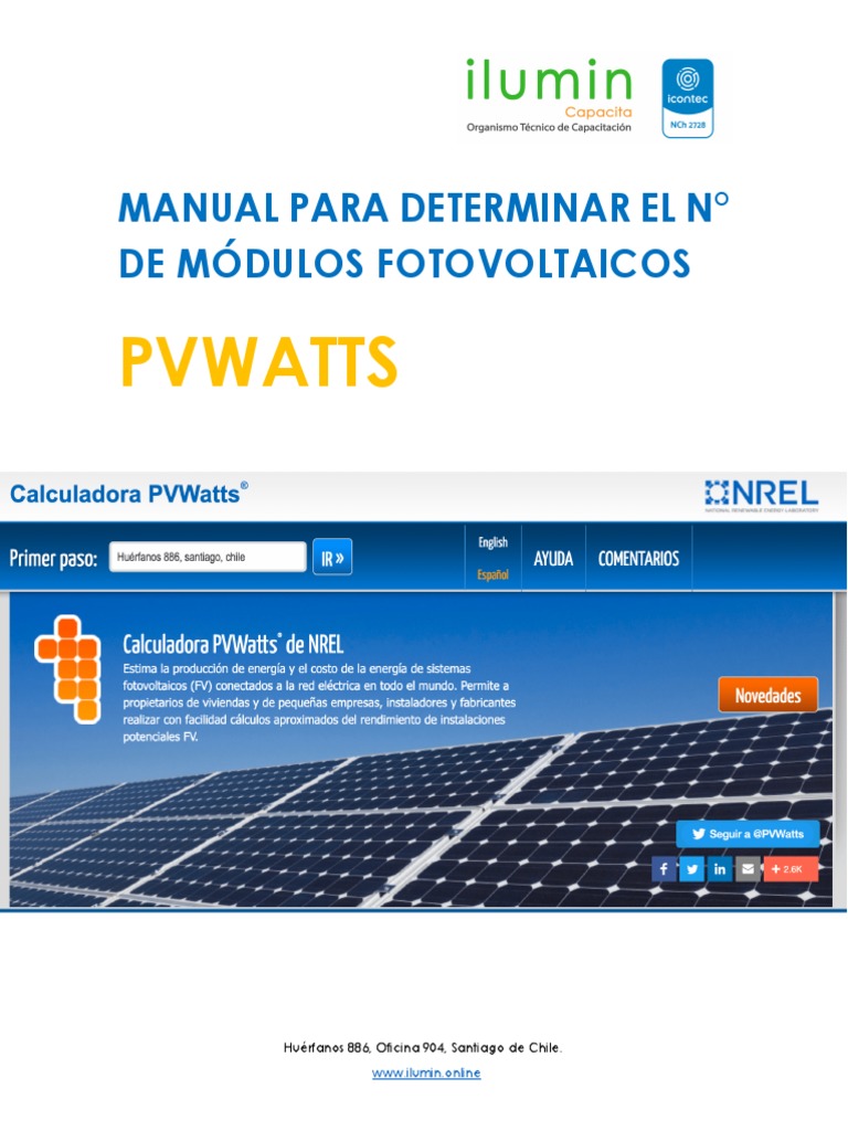 Pvwatts: Manual para Determinar El #De Módulos Fotovoltaicos | PDF ...