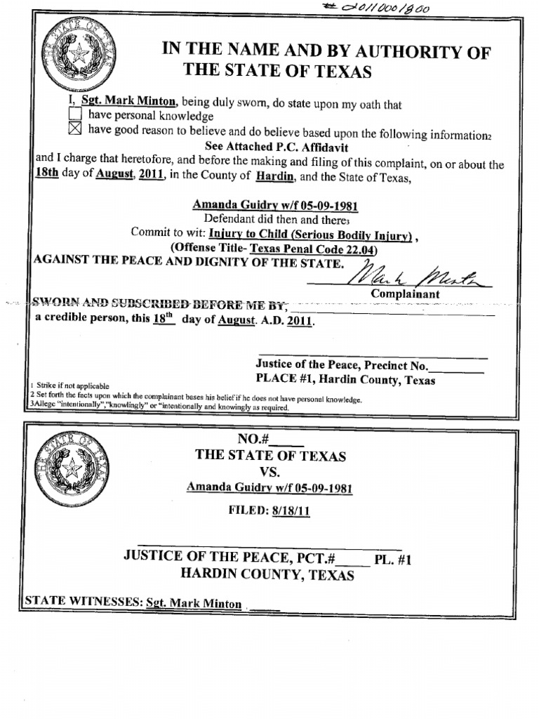 Affidavit For Amanda Guidry in Ref. To Breonna Loftin | PDF