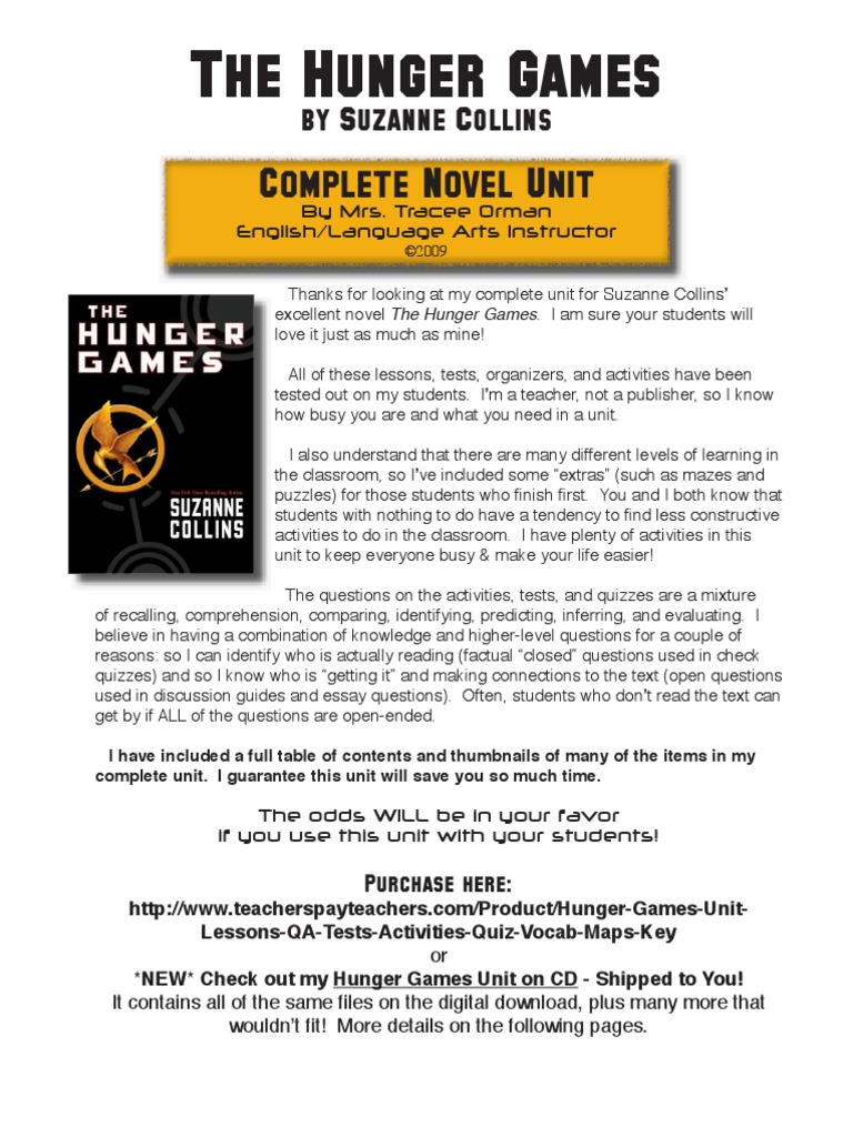 Hunger Games Class Unit | PDF | The Hunger Games | Leisure