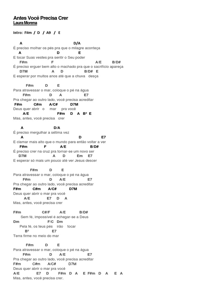 Antes Você Precisa Crer CIFRA | PDF