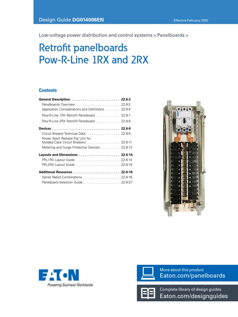 Retrofit Panelboards Pow-R-Line 1RX and 2RX: Design Guide DG014006EN ...