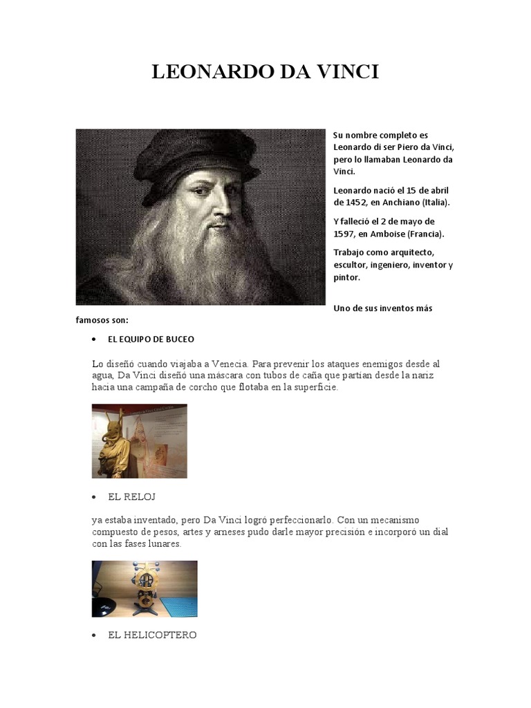 Leonardo Da Vinci | PDF