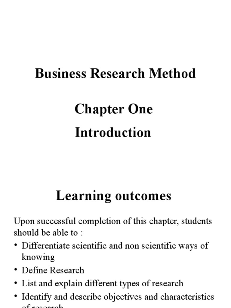 Business Research Method Chapter One | PDF | Hypothesis | Methodology