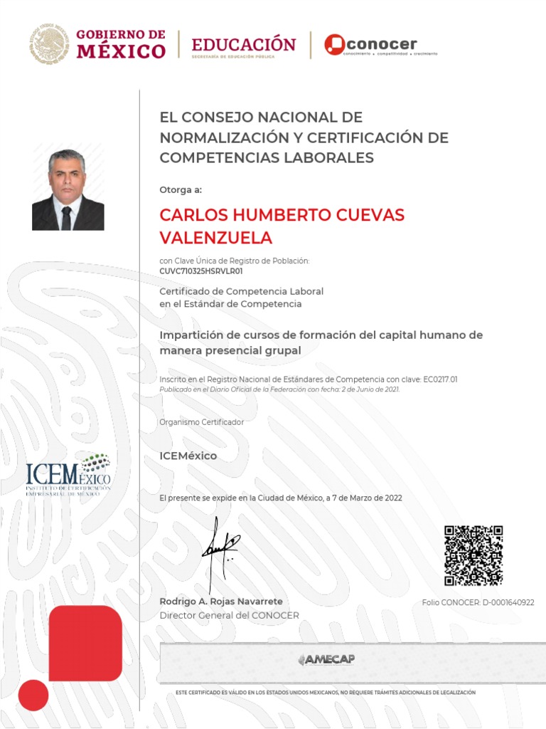 Certficacion ECO217.1 | PDF