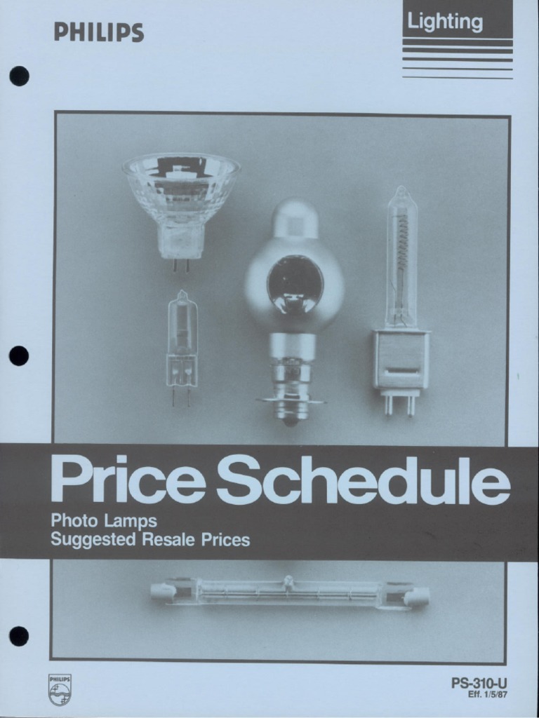 Philips Price Schedule Photo Lamps 1-87 | PDF