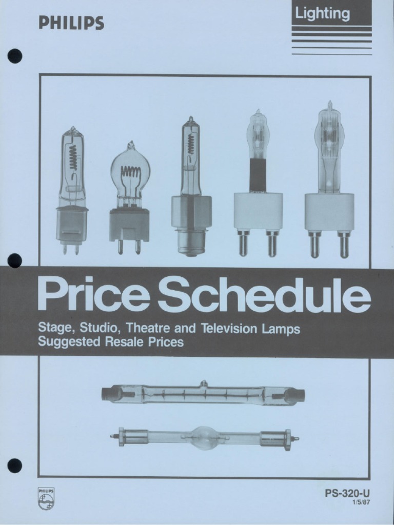 Philips Price Schedule Stage, Studio & Theater Lamps 1-87 | PDF