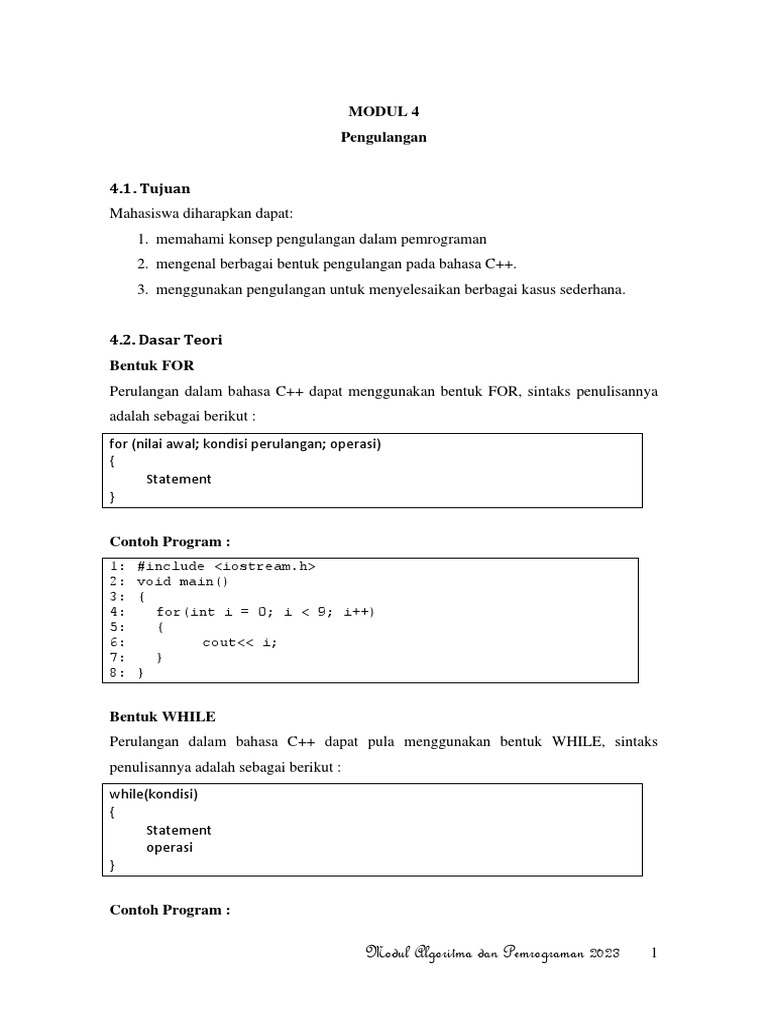 Modul 4 Alpro Shift 1 | PDF