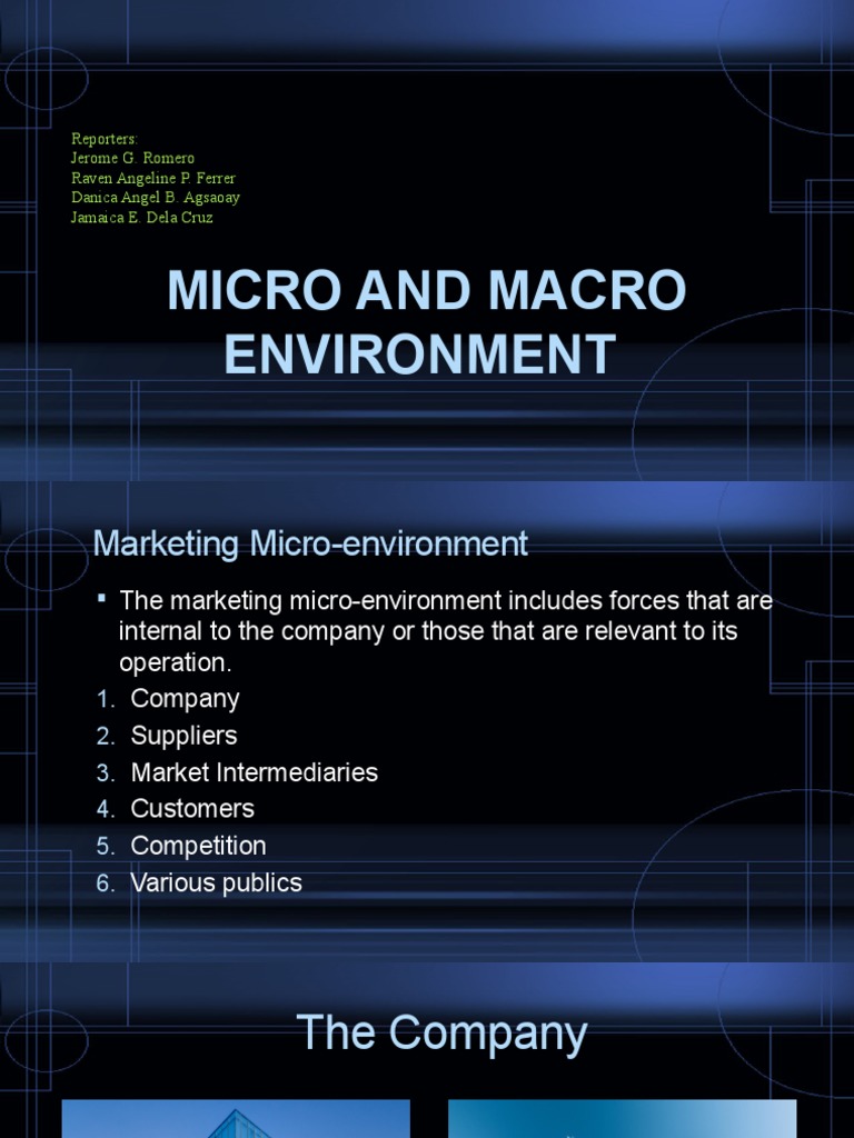 Micro and Macro Environment | PDF | Supply Chain | Marketing