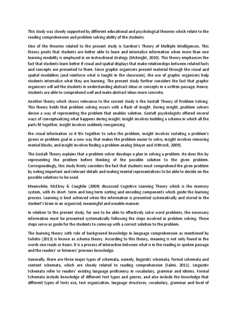 Theoretical Frame | PDF | Reading Comprehension | Insight