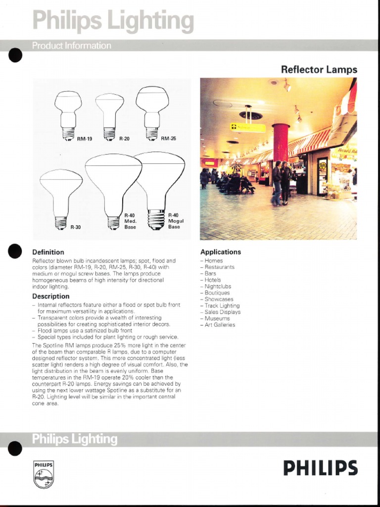 Philips Reflector Incandescent Lamps Bulletin 8-91 | PDF | Quantity
