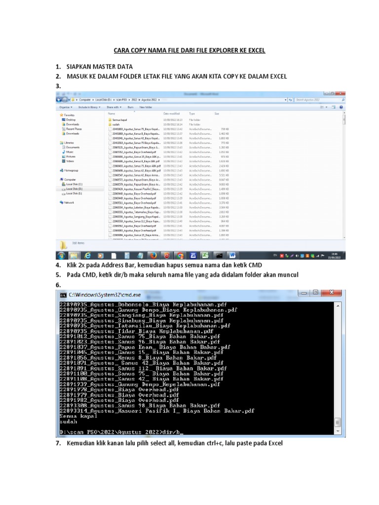 Cara Copy Nama File Dari File Explorer Ke Excel | PDF | Metode & Bahan Ajar