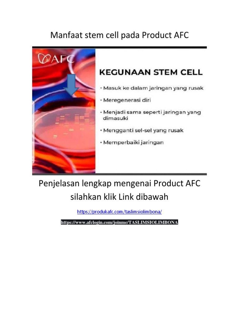 Manfaat Stem Cell Pada Product AFC | PDF