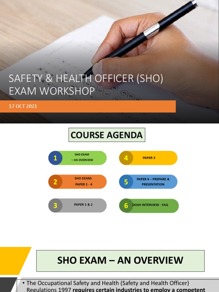 Sho Exam Workshop - 17 Oct 2021 | PDF | Safety | Labor Relations