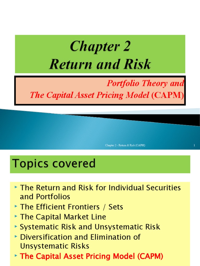 CH 2 - Return and Risk | PDF | Capital Asset Pricing Model | Financial Risk