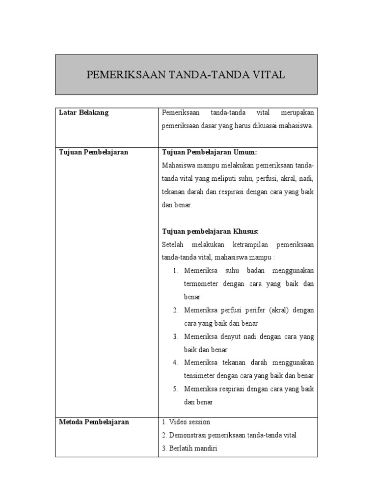 1.2 Pemeriksaan Tanda-Tanda Vital | PDF