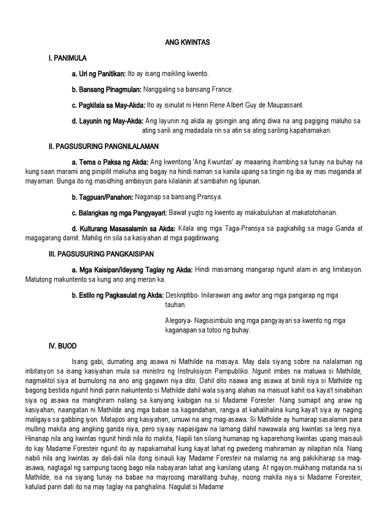 Ang Kwintas-Wps Office | PDF