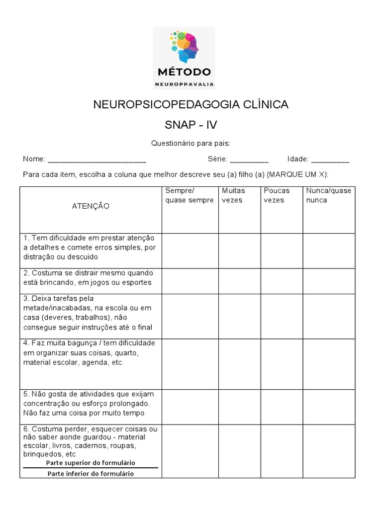 SNAP IV Pais TDAH | PDF