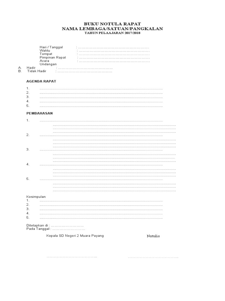 Buku Notula Rapat | PDF
