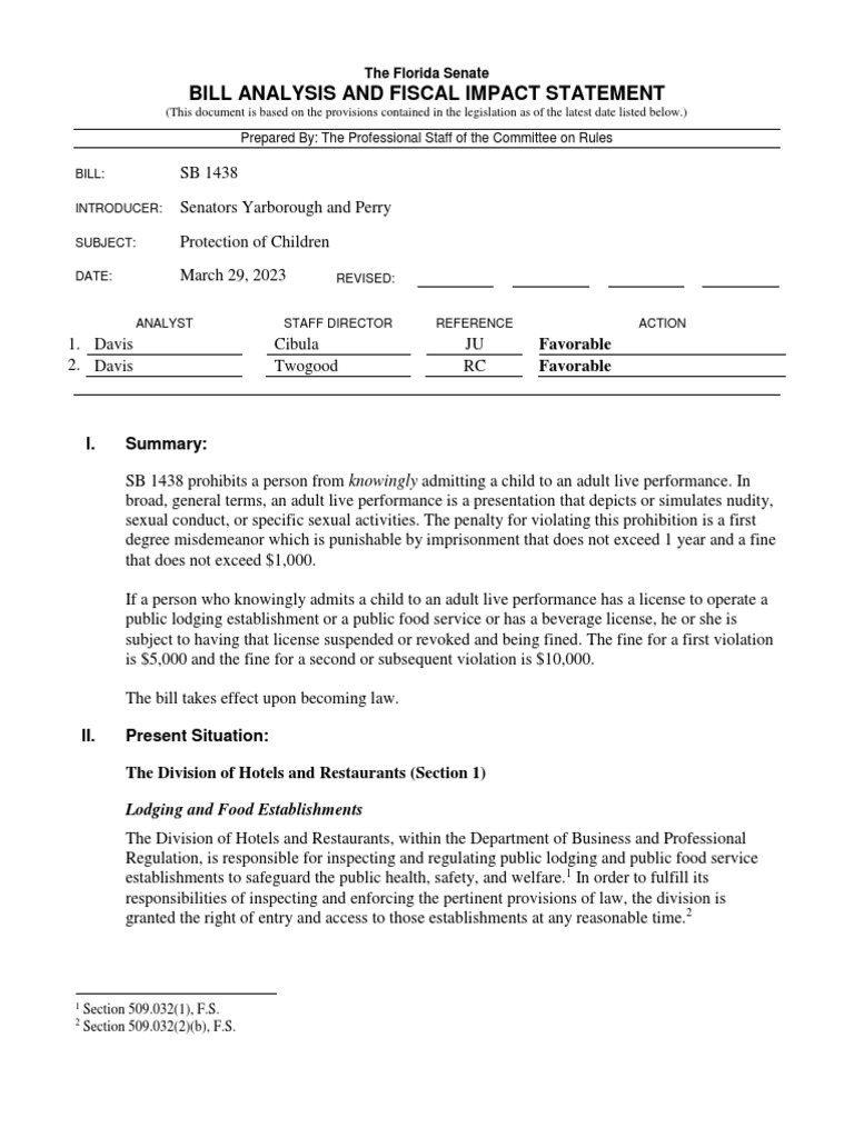 SB 1438 Fiscal Impact PDF Obscenity Miller V California