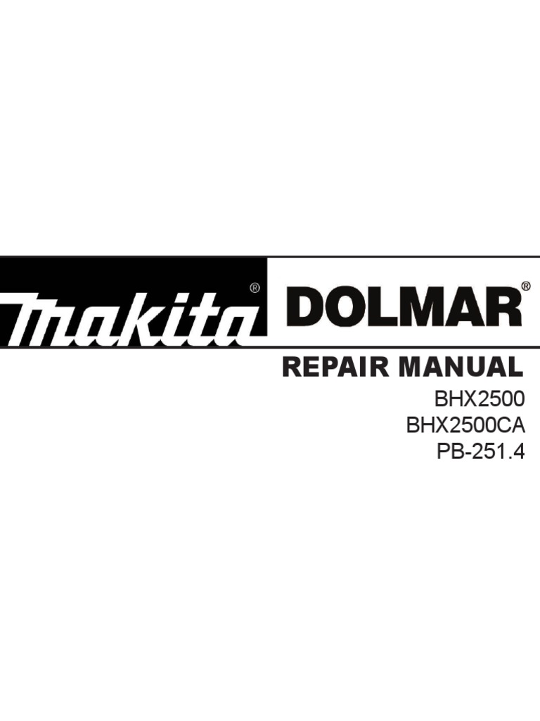 Repair Manual: BHX2500 BHX2500CA PB-251.4 | PDF | Piston | Internal ...
