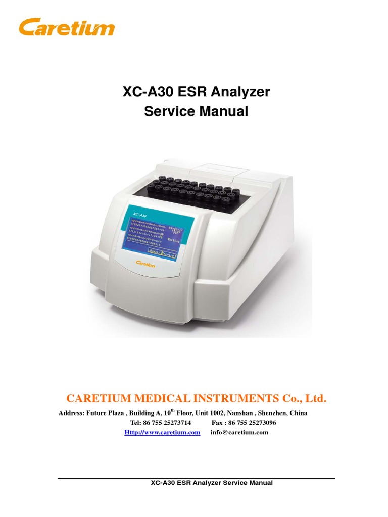 XC-A30 ESR Analyzer Service Manual: Caretium Medical Instruments Co ...