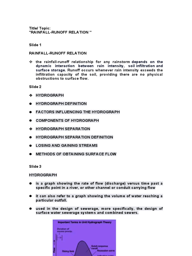 Rainfall-Runoff Relationship Overview | PDF | Discharge (Hydrology ...