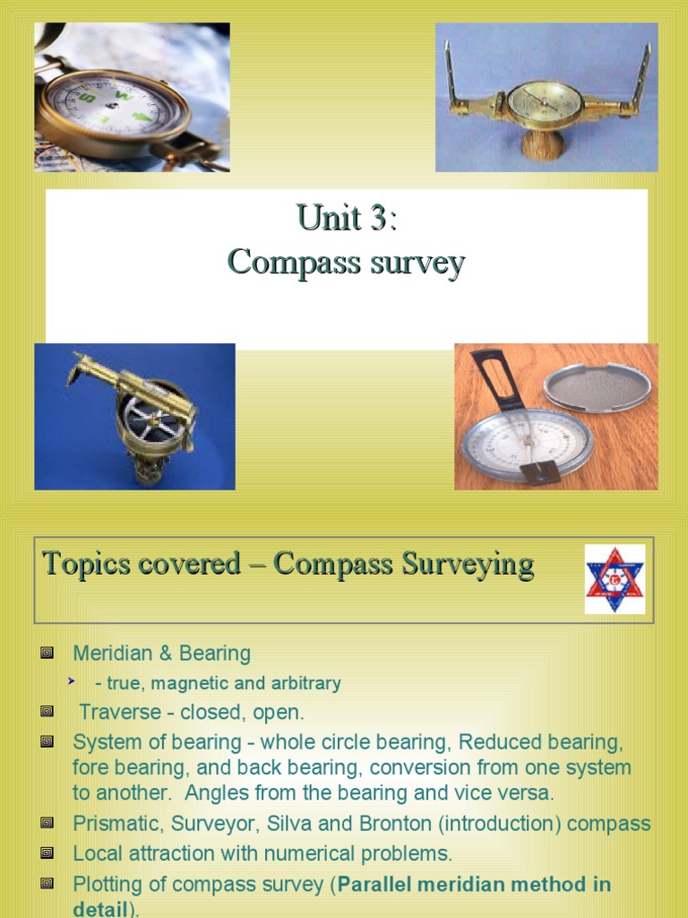 Unit 3: Compass Survey | PDF | Surveying | Angle