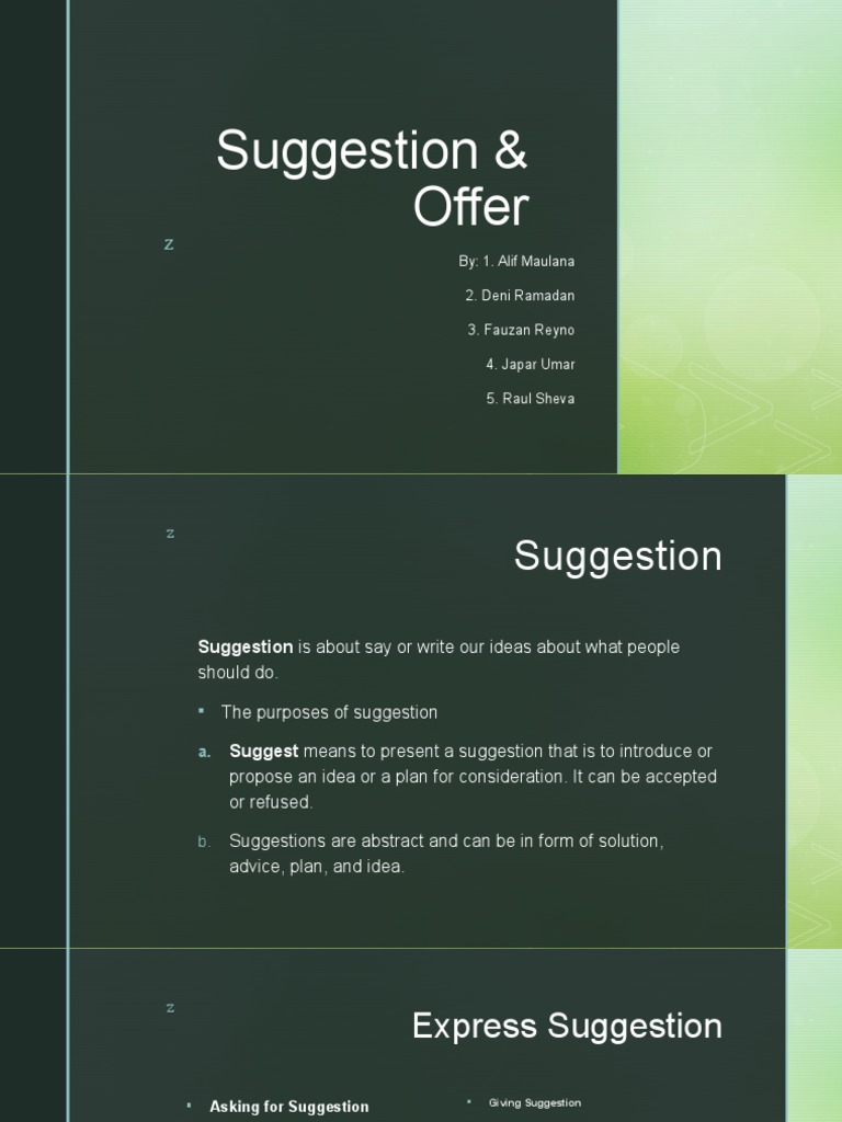 Suggestions and Offers Explained | PDF