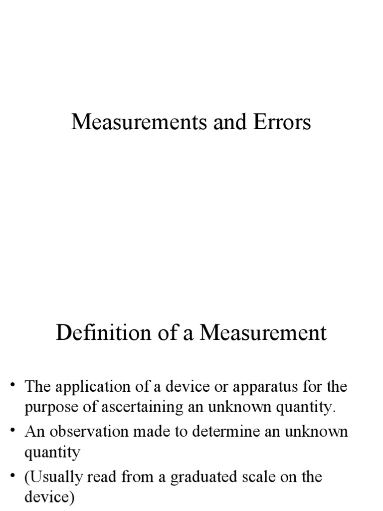 02 Measurements and Errors | PDF | Accuracy And Precision | Observational Error