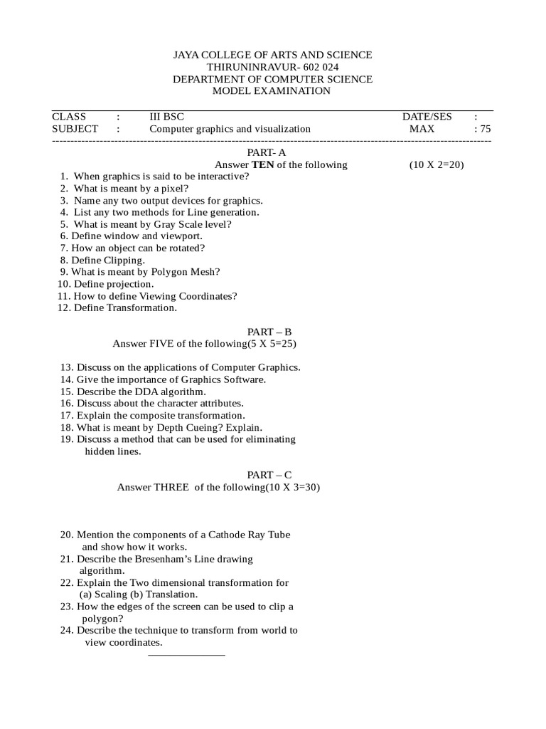 CG Model | PDF | Computer Graphics | 2 D Computer Graphics