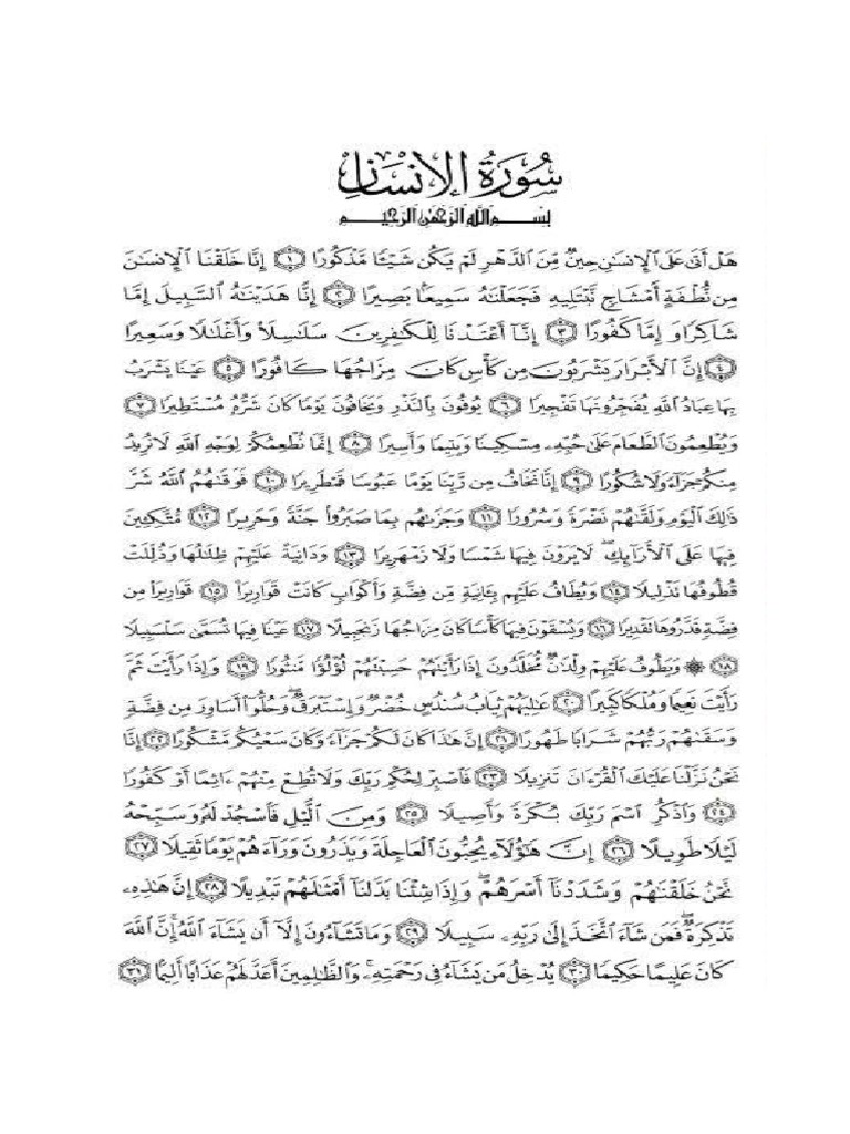 Surah Al Insan | PDF